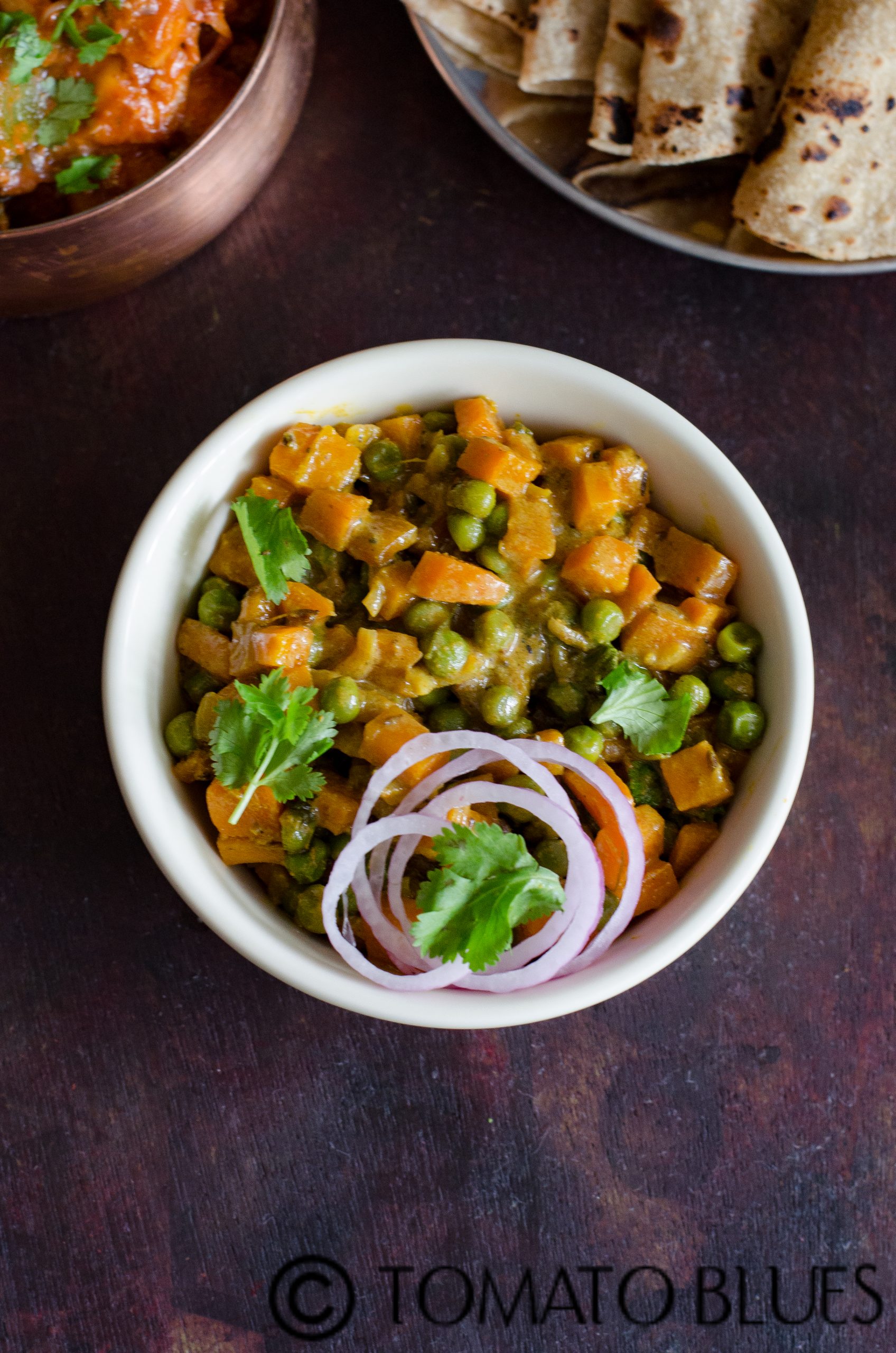 Gajar Matar Sabzi Recipe- Carrot And Peas Curry Recipe - Tomato Blues