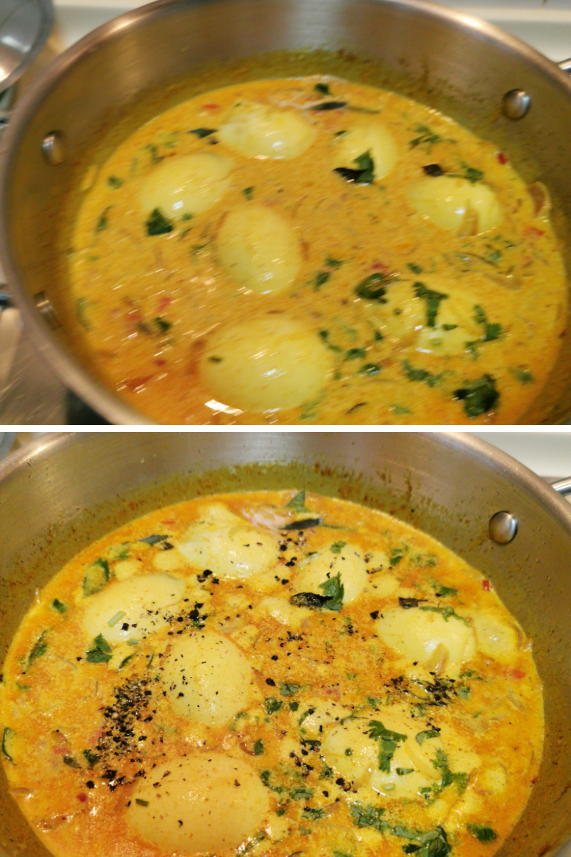 Kerala egg curry with coconut milk - Tomato Blues